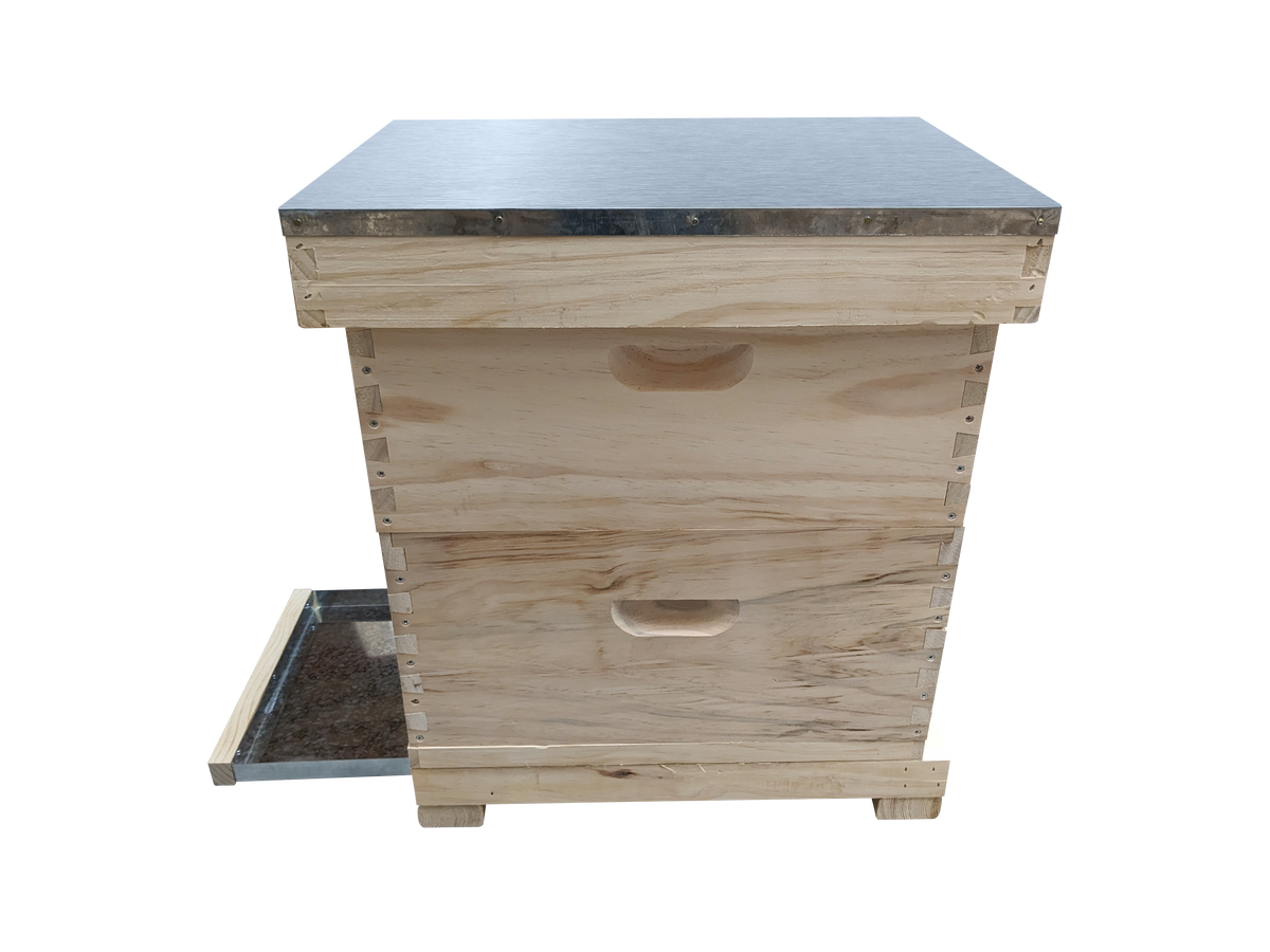 Fully Assembled Double Beehive - 10 Frame Kit With 2 Boxes, Mesh Base ...