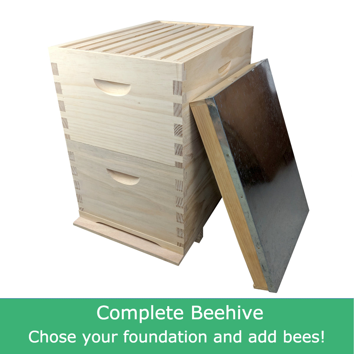 Double Beehive - Full Depth Hive unassembled with 16 unassembled Frame ...