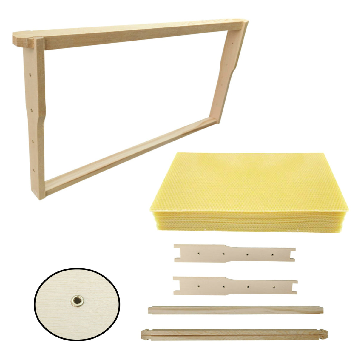 Unassembled Full Depth Beekeeping Frames With Beeswax Foundation Sheet ...
