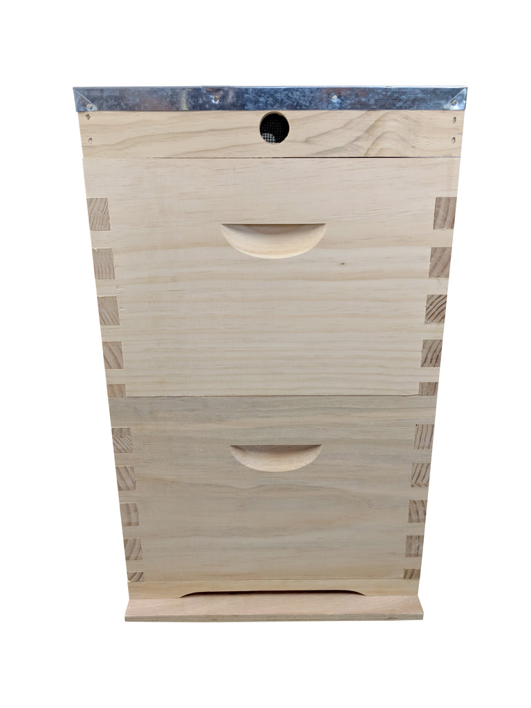 Double Beehive - Full Depth Hive unassembled with 16 unassembled Frame ...